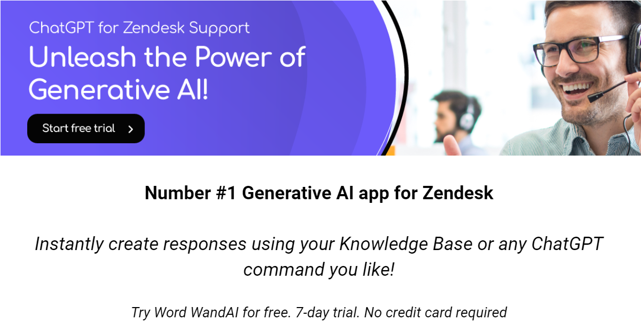 ChatGPT Word WandAI App Integration with Zendesk Support